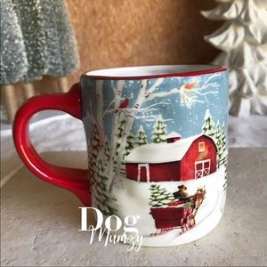 spectrum design | Holiday | Red Barn Farm Truck Pebbled Holiday Mugs ...